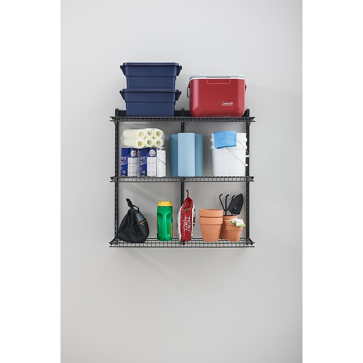 Rubbermaid Fasttrack Rail Storage 36"x12" 3-Shelf Kit, 350 lbs. Per Shelf, for Home/Garage/Shed/Workshop Organization