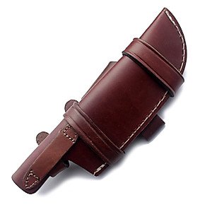 GCS Handmade D2 Steel Hunting Knife Full Tang Micarta Handle Hunting Knife with Right Hand Front Belt and Left Hand Scout Carry Buffalo Leather Sheath for Survival EDC GCS 236