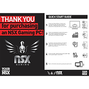 NSX GAMING PC Gaming Desktop Gamer Computer Intel Core I5 10400F, GeForce RTX 2060 6GB, 16 GB Ram (2x8) 480 Gb SSD, USB-C WiFi, Hdmi, Mouse and Keyboard Gamer, Win 11 Home