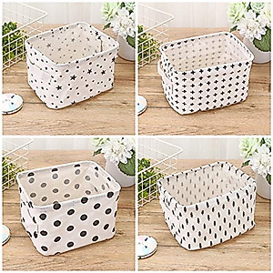 HomeDo Foldable Storage Cube Basket Bins Organizer for Kids Room, Bathroom, Nursery Shelf Basket, Desks, Baby Gift Baskets for Toys, Books, Socks, Makeup, Clothes (Black-4Pack, 8.5"x5.2"x6.5")