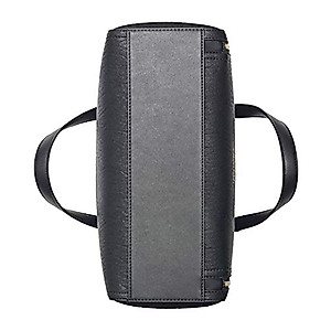 Calvin Klein Reyna Novelty Satchel, Black/Gold, One Size