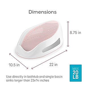 Angelcare Baby Bath Support (Pink) | Ideal for Babies Less than 6 Months Old