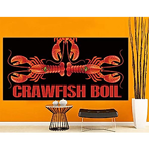 Large Crawfish Boil Sign Banner | Crawfish Boil Party Supplies Decorations | Crawfish Boil Party Photography Backdrop Background | Indoor Outdoor Use - 6.6 x 3.3 FT