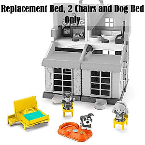 Billfisher Replacement Parts for Little People House FHF34 - Fisher-Price Little People Big Helpers Home Playset ~ Replacement Bed, 2 Chairs and Dog Bed