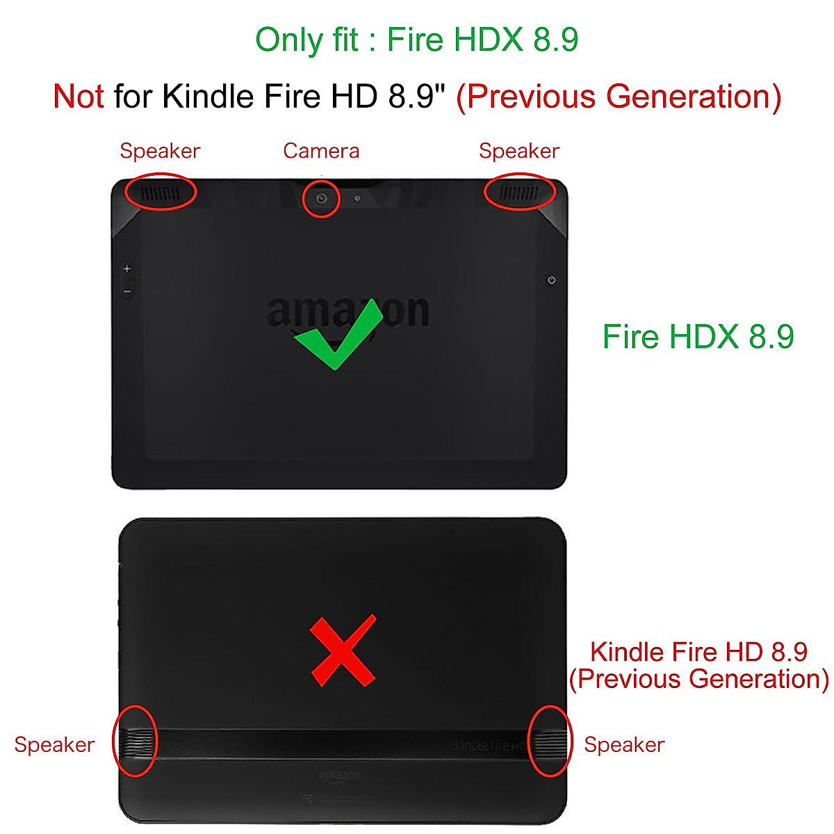 Fintie Folio Case for Kindle Fire HDX 8.9 - Slim Fit Leather Cover (will fit Amazon Kindle Fire HDX 8.9" Tablet 2014 4th Generation and 2013 3rd Generation) - Black