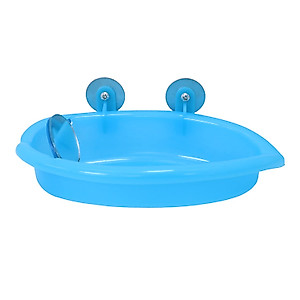 Wontee Bird Bath Box with Mirror Portable Parrot Hanging Bathroom Bathing Tub for Small Birds Cleaning Supplies