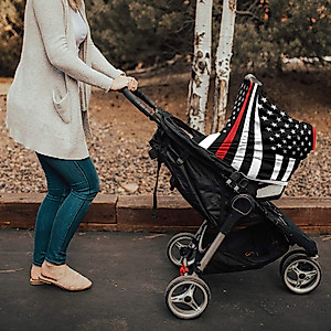 Nursing Cover for Breastfeeding Super Soft Privacy Cover Red Line American Flag Respect Firefighter Sign Multi Use for Baby Car Seat Canopy Baby Shower Gifts for Boy&Girl