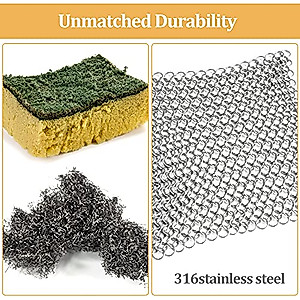 Amagabeli Baguette Pan 15" x 13" Bundle 2 Generation Cast Iron Cleaner 8”x6”