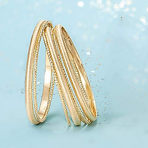 Ross-Simons Italian 18kt Gold Over Sterling Silver Jewelry Set: 7 Bangle Bracelets. 8.5 inches