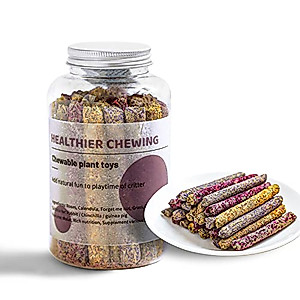 Casapeva Natural Flowers Flavored Hamster chew Toys, Chinchillas, Guinea Pigs, Gerbils, Hamsters and Other Small Animals，100% Handmade Chew Toys for Teeth Treats Accessories