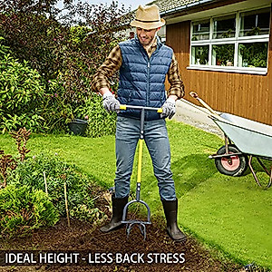 Jardineer Hand Tiller Garden Claw, Garden Twist Tiller Heavy Duty, Manual Soil Tiller for Flower Box and Raised Bed