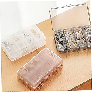 AEIOFU Jewelry Organizer Box Clear Plastic Dividers Crafts Storage Tool Transparent Brown Grids Storage Box Plastic Jewelry Box Nail Art Storage Box.