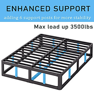 Hunlostten 5 in High Heavy Duty Full Size Bed Frame No Box Spring Needed, Low Metal Bed Frame Full, Sturdy Steel Support Mattress Foundation, Easy Assembly, Noise Free