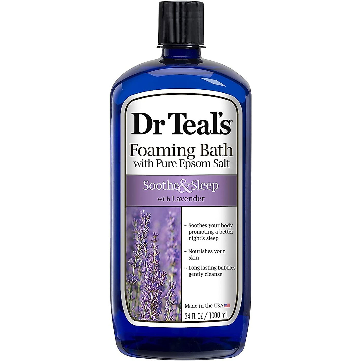 Dr. Teal's Foaming Bath Variety Gift Set (2 Pack, 34oz Ea.) - Soothe & Sleep Lavender, Glow & Radiance Vitamin C and Citrus - Essential Oils Blended with Pure Epsom Salt Relieve Pain & Daily Stress