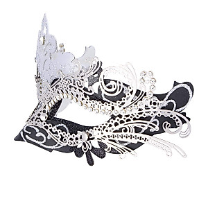 Hoshin Masquerade Mask, Mardi Gras Deecorations Venetian Masks for Womens (Silver & Black)