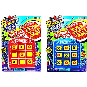 JA-RU Portable Tic Tac Toe (2 Pack) Classic Mini Board Games for Kids. Pocket Size Travel. Bulk Birthday Party Favor Stocking Stuffer. 3256-2s