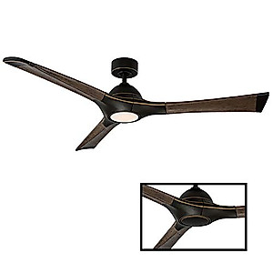 Modern Forms FR-W1814-60L-BZ/DW Woody 60 Inch Indoor/Outdoor Smart Fan with Six Speed DC Motor and LED Light in Oil Rubbed Bronze Finish Works with Nest, Ecobee, Google Home and iOS/Android App,