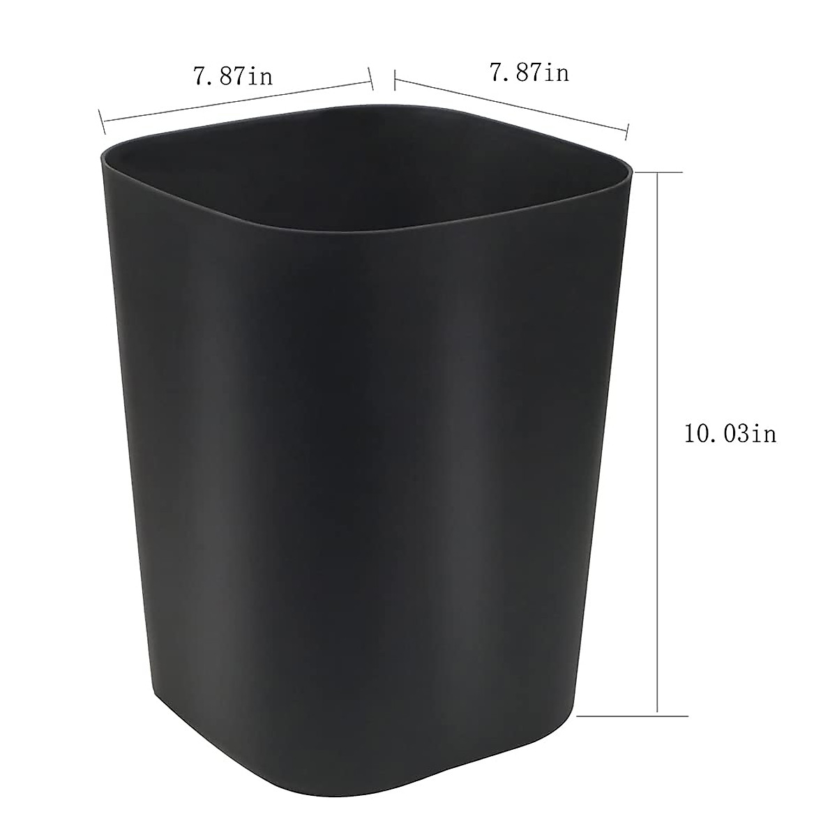 Besli 2 Gallon Small Trash Can Garbage Can Wastebasket for Bathroom Bedroom Kitchen Office (Black, 1 Pack)