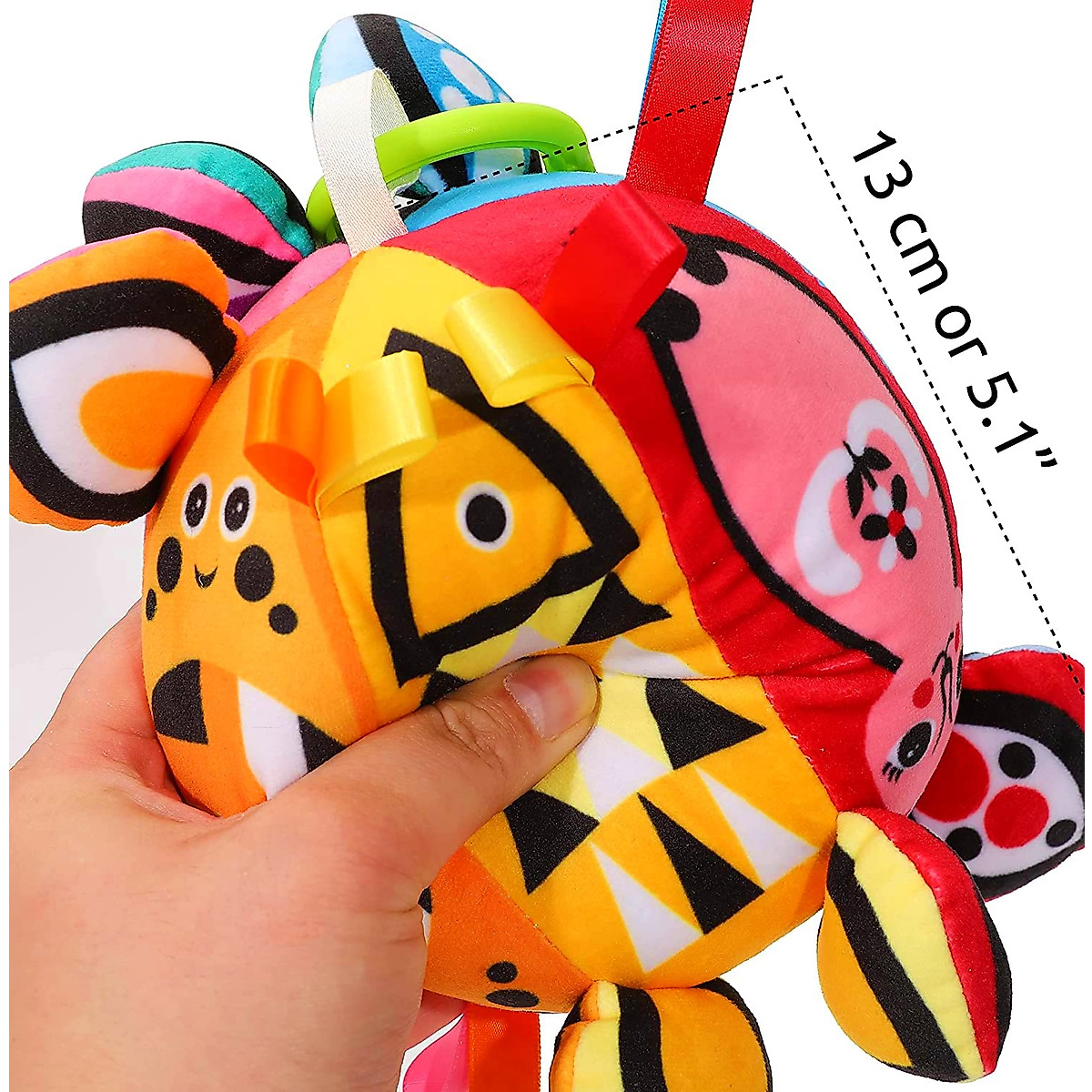 BabyBibi Soft Activity Ball - Baby Sensory and Teething Toy for Early Development & Help Develop Motor Skills - Age 0 Months +