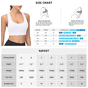 UrKeuf Women's Sports Bra Wirefree Padded Support Yoga Bras Gym Workout Running Tank Tops