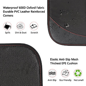 FYY Car Seat Protector for Child Car Seat, [1 Pack] XL Size Auto Car Seat Cover with Thickest Padding, Waterproof 600D Fabric, Best Coverage, Non-Slip Backing and Mesh Pockets for Handy Storage