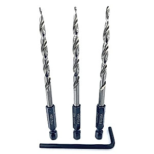 FTG USA Countersink Drill Bit Set 6 Pc #8 (11/64") Wood Countersink Drill Bit Pro Pack Countersink Set, with 3 Replacement Tapered Countersink Bits #8 (11/64"), 1 Stop Collar, 2 Hex Wrench