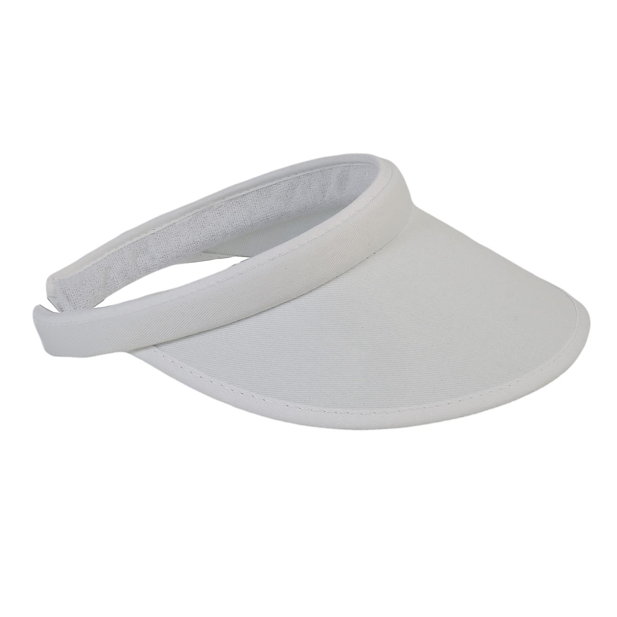 TopHeadwear Sports Cotton Twill Clip-On Visor 3.5 Inch Wide Brim, White