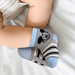 ABG Accessories Baby Girls & Boys Minnie 10-pack Infant Sock, Mickey Mouse-Blue, 12-24 Months