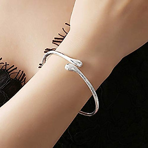 4PCS 925 Sterling Silver Jewelry Set for Women Teardrop Pendant Necklace Earrings Bracelet Ring Fit with Party Meeting Dating Wedding Daily Birthday Gift