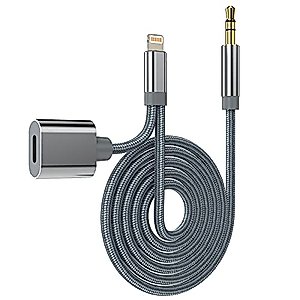 LMUBOY Lightning to 3.5mm Aux Cord for iPhone with Charging Port,Car Audio Aux Cable Compatible with iPhone 13 12 11 Mini Max Pro X XR XS Se 8 8P 7 7P,Work with Speaker/Stereo/Headphone