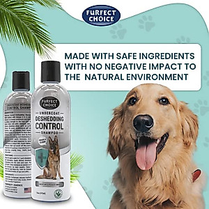 Furfect Choice Undercoat Deshedding Control Dog Shampoo - Rich in Omega 3 & 6 - Infused with Vitamin E - Made in USA - 16oz