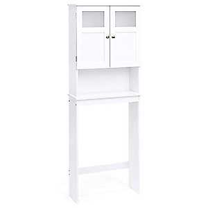 Best Choice Products Wooden Over-The-Toilet Space Saving Cabinet Shelf Tower Rack for Linens, Toiletry, White