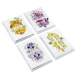 Hallmark Religious Easter Cards Assortment, Painted Flowers (16 Cards with Envelopes)