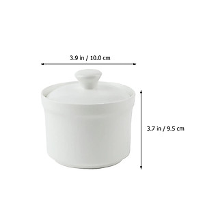 Hemoton Food Serving Bowl Custard Cups Small Ceramic Stew Pot Miso Soup Bowl with Lid Japanese Style Bowl for Bird Nest Tonic Dessert Noodle Soup Salad Pasta Soup Cups with Lids Ceramic Steam Pot