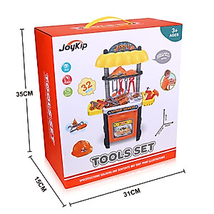 Kids Tool Bench, 32 Piece Toddler Workbench with Toddler Tool kit, Pretend Play Tool Set for Kids, Kids Workbench STEM Role Play Construction Toy Tool Bench, Indoor & Outdoor Set for Kids Ages 3+