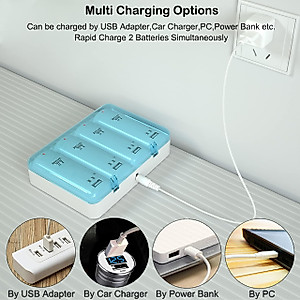 Rechargeable 4 Pack Battery Pack for Wii/Wii U Remote Controller,2800mAh Replacement Batteries and 4 Ports Charger Station for Wii/Wii U Remote Controller Battery Pack,wii Remote Charger-BURFLO