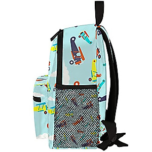 Cartoon Airplane Kids Backpack for Boys Cute Cool Toy Airplane Mini Toddler Backpacks Back to School Bookbag for Nursery Daycare Preschool Kindergarten 12 inch