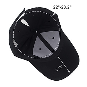 Muryobao Womens Ponytail Baseball Cap Messy High Bun Ponycap Adjustable Snapback Summer Sun Hat Plain Trucker Dad Hat Cotton Black