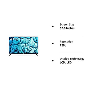 LG 32-Inch Class HD 720p Smart LED TV HDR webOS 60Hz Refresh Rate Web Browser HDMI USB Compatible with Alexa 32LM577BZUA (Renewed)