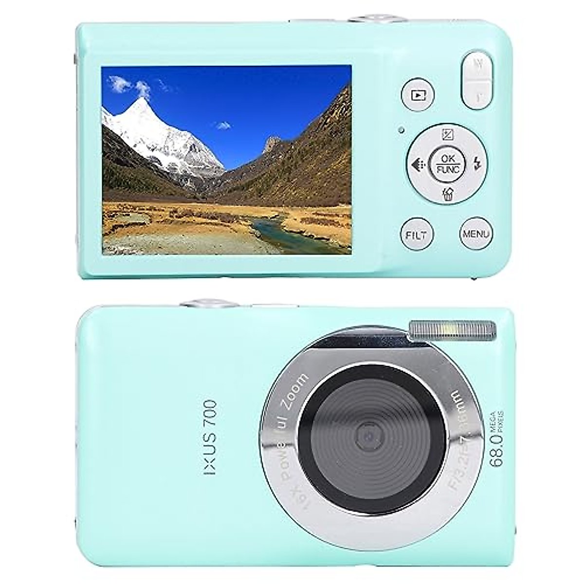 Digital Camera, FHD 8K 68MP Vlogging Camera with 2.7 inch HD Screen, 16X Digital Zoom, Portable Video Camera for Travel, Compact Point and Shoot Camera for Student, Beginner