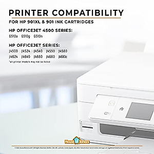 Houseoftoners Remanufactured Ink Cartridge Replacement for HP 901XL & 901 (2 Black & 1 Color, 3-Pack)