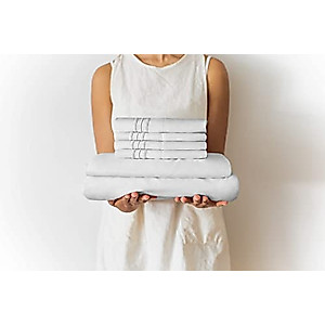 King Size Sheet Set - 6 Piece Set - Hotel Luxury Bed Sheets - Extra Soft - Deep Pockets - Easy Fit - Breathable & Cooling Sheets - Wrinkle Free - Comfy - White Bed Sheets - Kings Sheets -6 PC