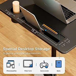 JYLH JOYSEEKER Mobile Standing Desk, 28 inch Height Adjustable Rolling Laptop Desk, Pneumatic Sit Stand Desk with Lockable Wheels, Portable Desk Workstation for Home Office, White