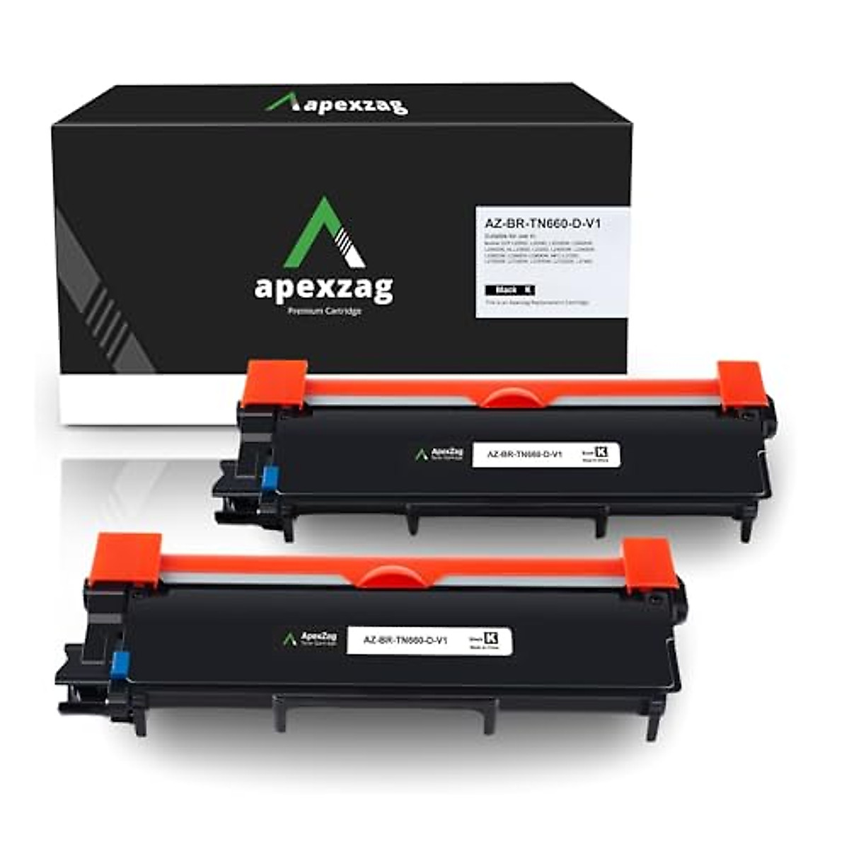 ApexZag Compatible TN660, TN-660, TN630 Toner Cartridge Replacement for Brother HL-L2300D HL-L2380DW HL-L2320D DCP-L2540DW HL-L2340DW HL-L2360DW MFC-L2720DW Printer – Black (2 Pack)
