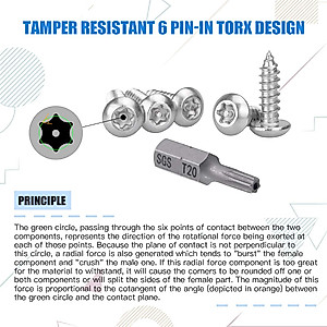 Glarks 51Pcs #8 x 1/2'' Button Head Torx Security Sheet Metal Screws Stainless Steel Tamper Resistant Screws Set with T20 Bit (50pcs #8 x 1/2'')