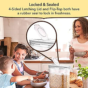 Simply Gourmet Cereal Containers Storage Set - 3 Airtight Dry Food Bins with Lids for Kitchen Pantry