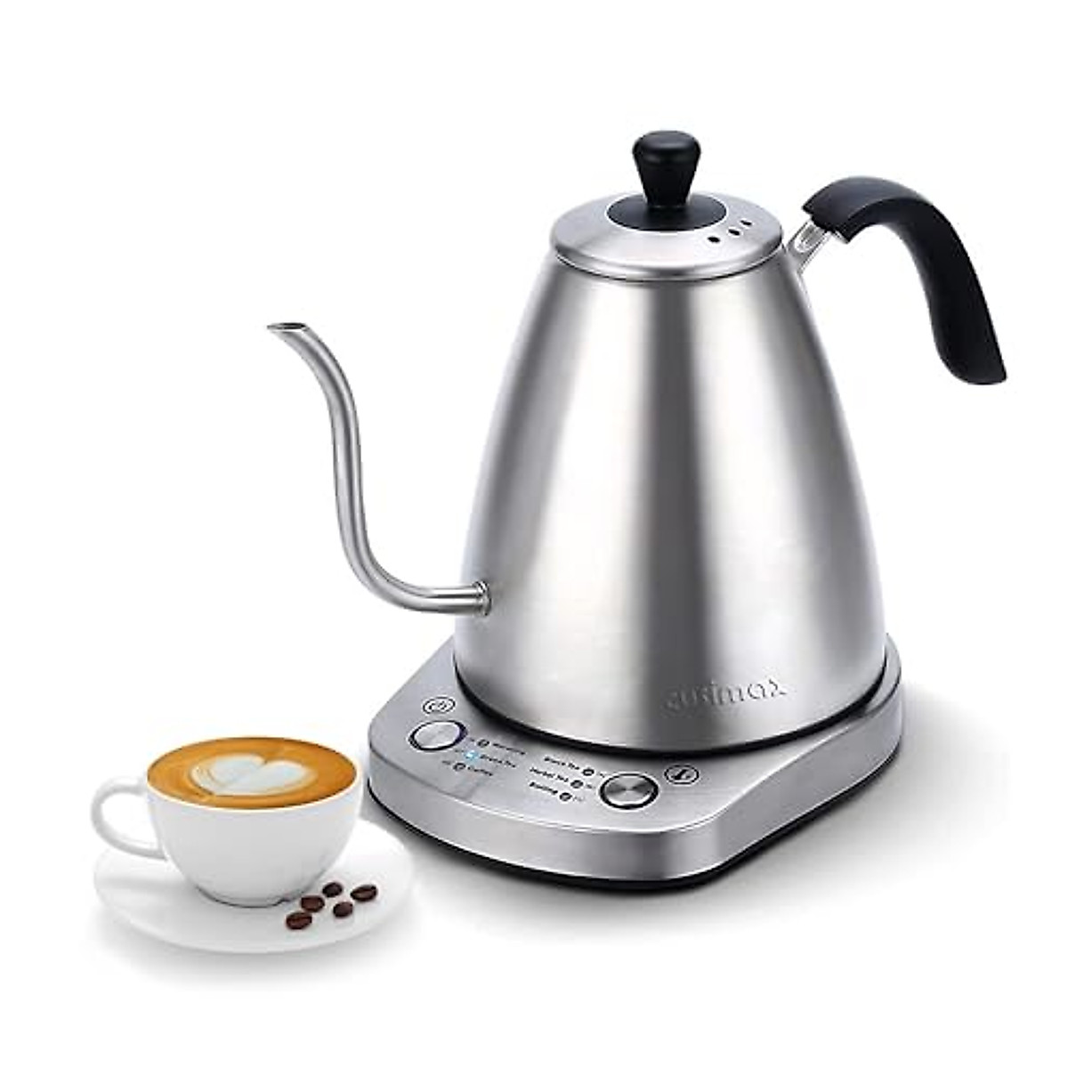 CUSIMAX Gooseneck Kettle, 1000W Electric Kettle 1L, Variable Kettle with 6 Temperatures Pour Over for Drip Coffee and Tea, Stainless Steel Kettle with Auto Keep Warming and Boil-Dry Protection