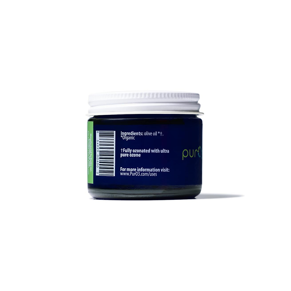 Pur O3 Fully Ozonated Olive Oil - Pure, Natural, Organic Ozonated Oil - Olive Oil Skin Care from Ozonated Oil, Oxygenated Olive Oil - Ozone Oil in a Glass Jar, 2 oz