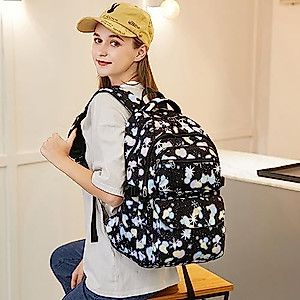 Joyfulife School Backpack for Girls Backpack with Lunch Box Lightweight Water Resistant Kids Bookbags Set