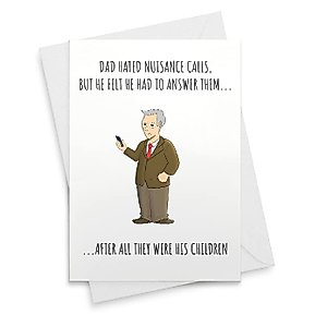 Funny Dad Birthday Card/Father's Day Card - best Dad kids son daughter - humorous humour amusing [00302]